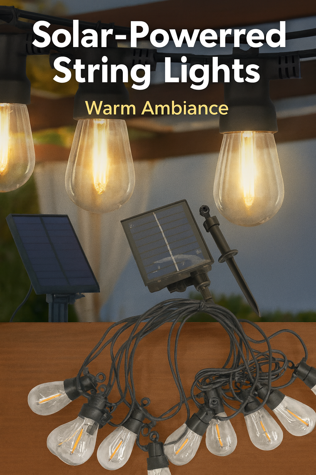 Solar Powered 6.5M Flame Effect String Lights with IP44,10 Shatterproof ...