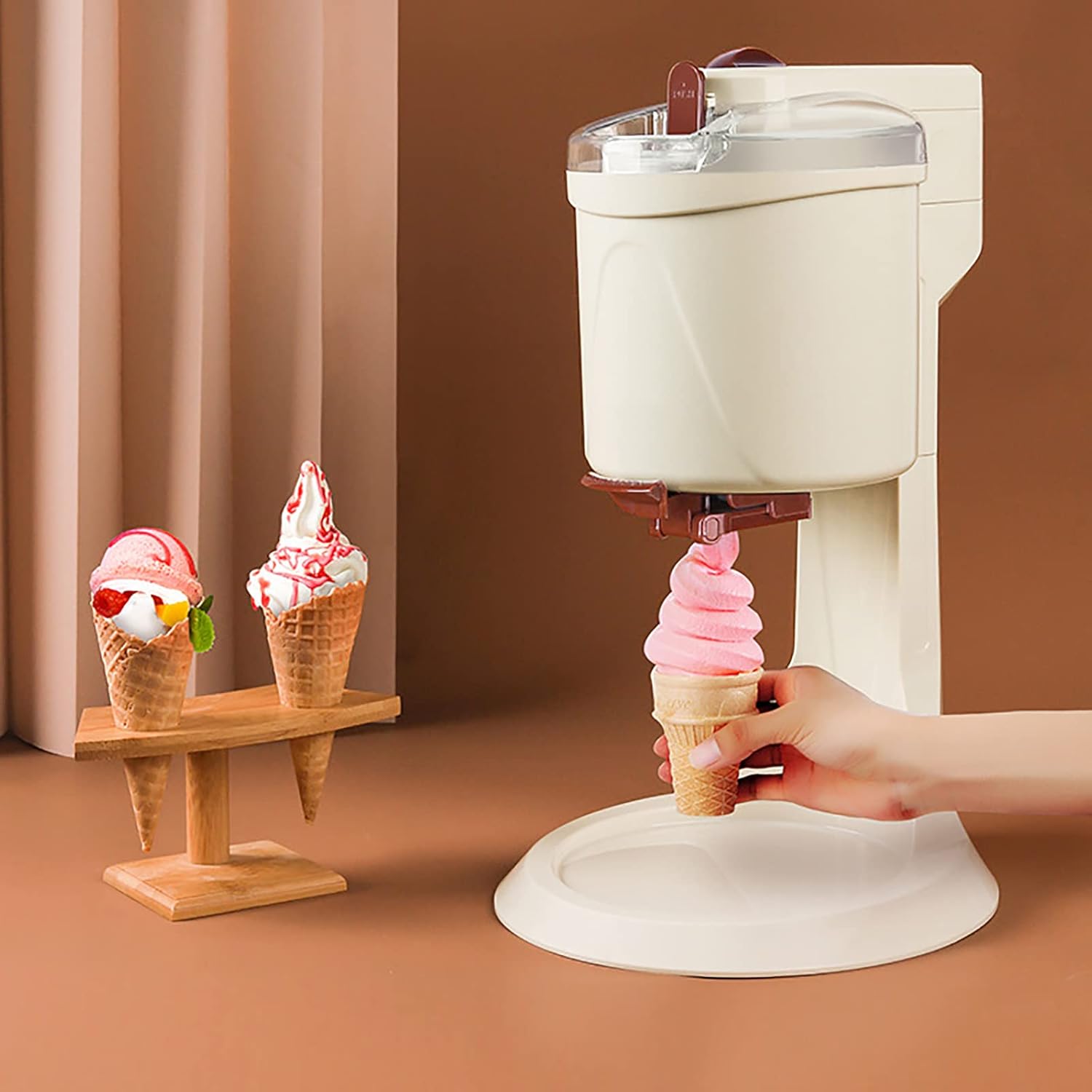 Electric Ice Cream Machine, 1L Frozen Fruit Machine, Fruit Ice Cream M ...